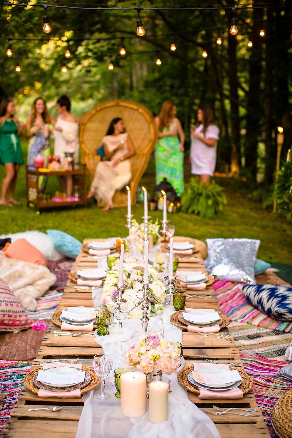 Bohemian Style Summer Dinner Party Inspiration \ Boho Glam Dinner